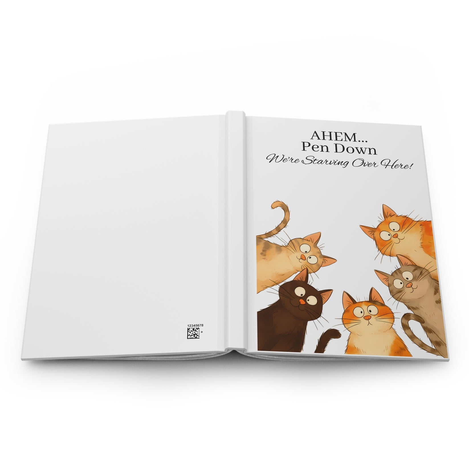 Whimsical Cat Hardcover Journal, Perfect for Writers, Artists, Cat Lov